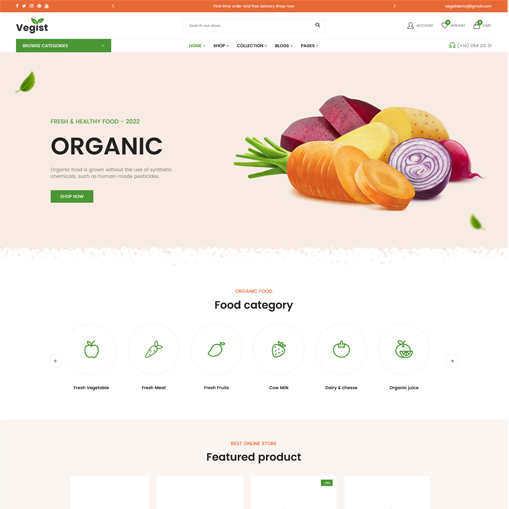 Vegist - The Vegetables & Organic Food eCommerce Theme